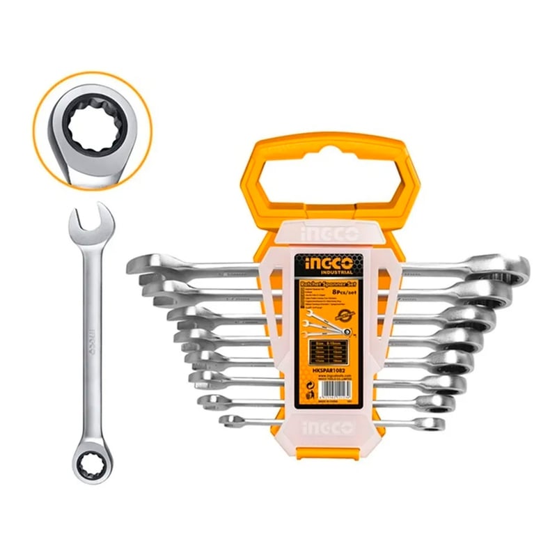 INGCO Set Juego Llaves Punta De Corona Con Chicharra 8 Pcs Ingco | falabella.com