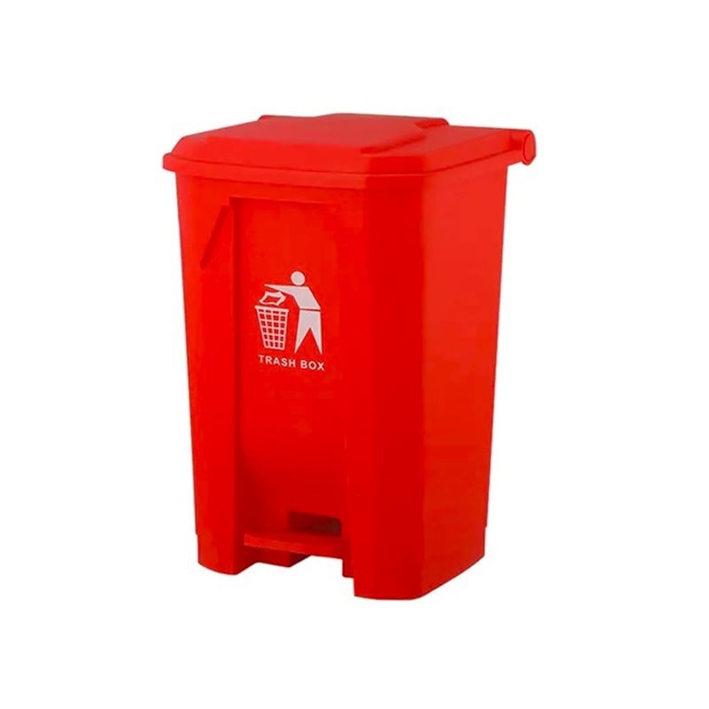 GENERICO Basurero Contenedor De Basura 50 Litros Con Pedal - Rojo ...