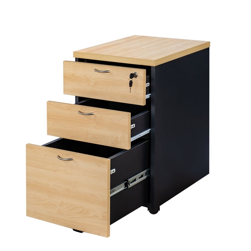 GENERICO Cajonera con Ruedas y Llave para 3 Cajones. Melamina Alta ...