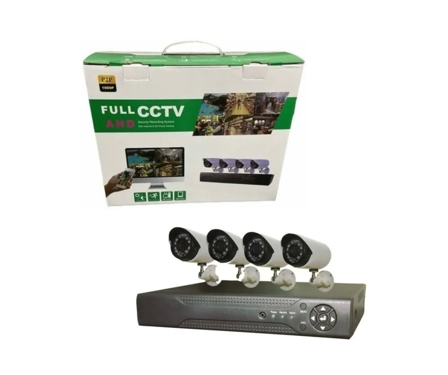 GENERICO Kit Cctv Con 4 Cámaras De Seguridad Mas Dvr 1080p Full Hd ...