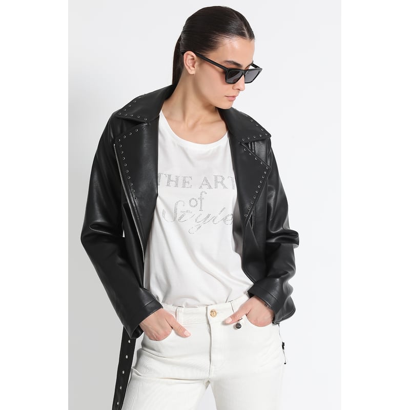 LIOLA Chaqueta Mujer Biker Negro Liola | falabella.com