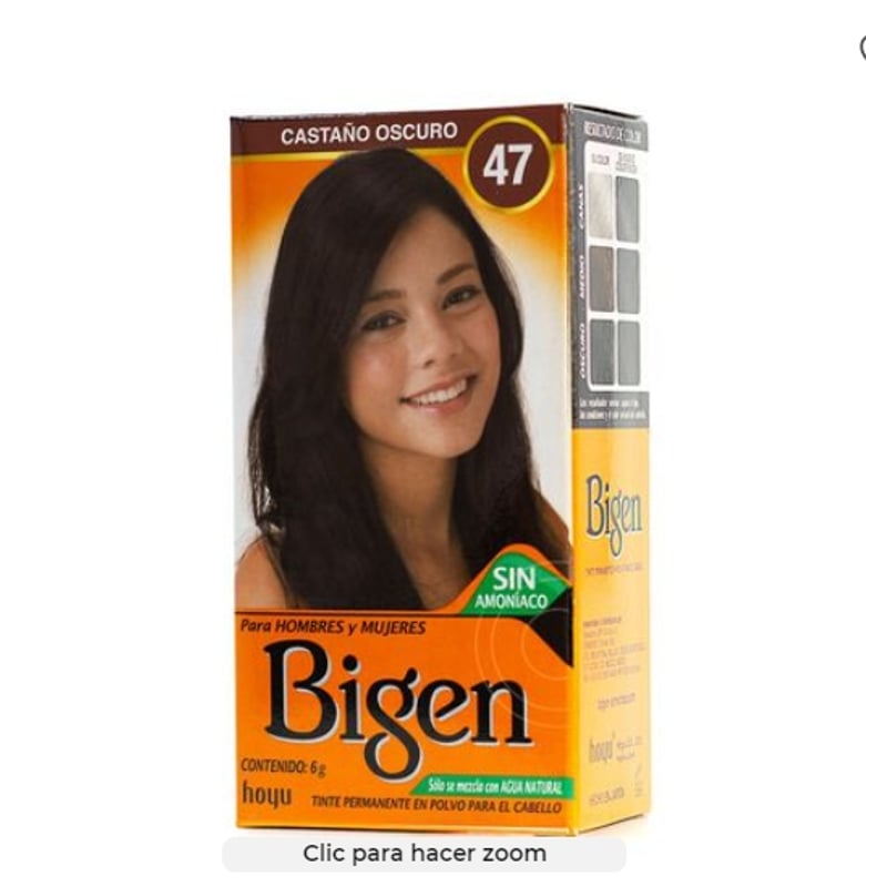 GENERICO Bigen Tintura para cejas y cabello tono 47 Castaño Oscuro ...