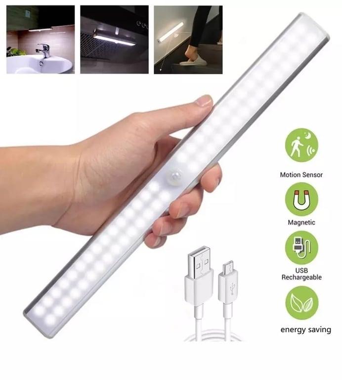 GENERICO Barra Luz Led inteligente con sensor de movimiento Recargable ...