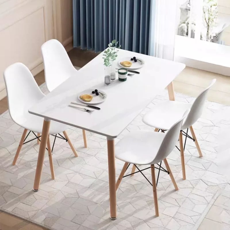 Juego de Comedor eames Rectangular 4 sillas Blanco 120 cm | Sodimac ...