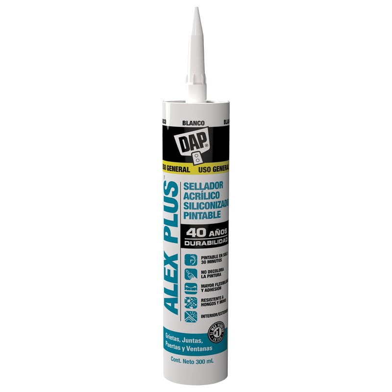 DAP DAP Sellador ALEX PLUS acrílico siliconizado pintable blanco ...