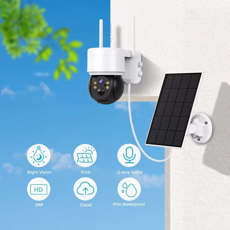 GENERICO Camara Ip Solar De Seguridad Wifi Exterior Hd 1080p Icsee ...