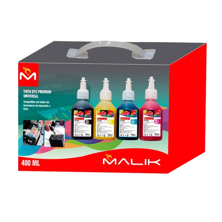 MALIK Pack 4 Tintas 4 colores GT52 GT53 compatible para Hp Ink Tank 315 ...
