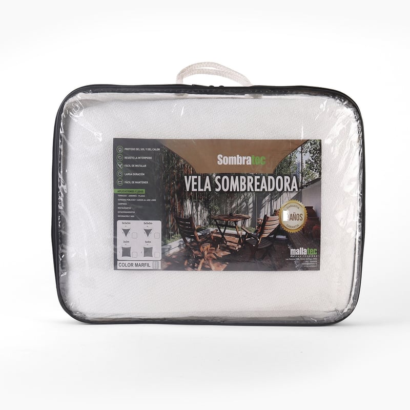 Vela sombra sombreadora triangular 3x3x3 m marfil | Sodimac Chile