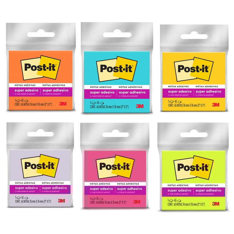 3M Pack 6 Cubos Notas Adhesivos Post-It 45 Hojas 76X76 Mm C/U ...