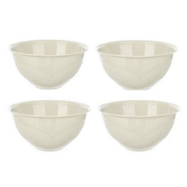 TITIZ Set 4 Bowl Plástico Resistente 500 ml Diseño Beige Titiz ...