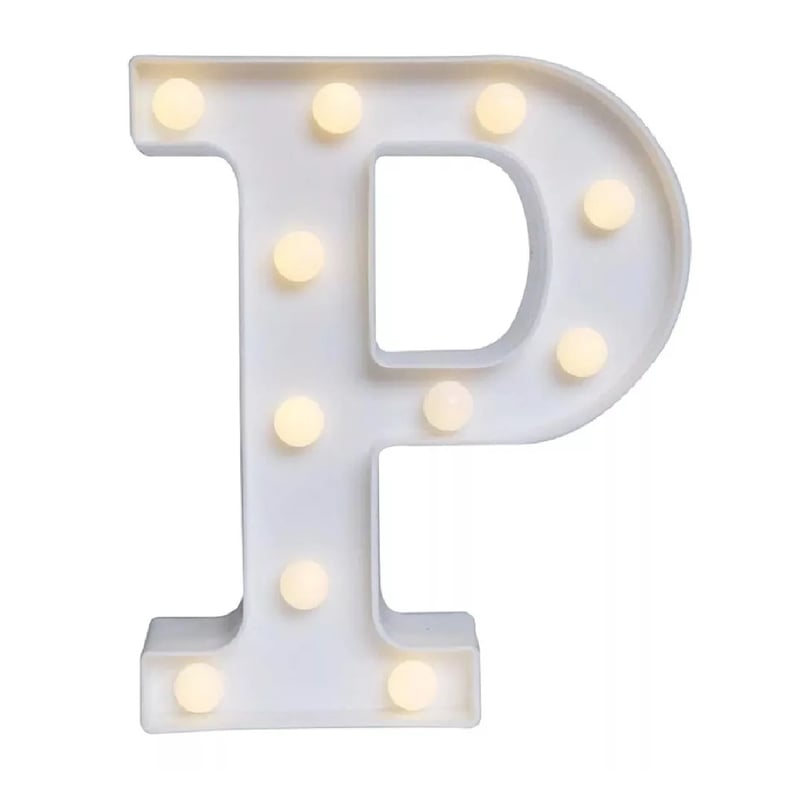 GENERICO Letra P Led Lampara para Cumpleaños Fiestas Matrimonios 22cm | falabella.com