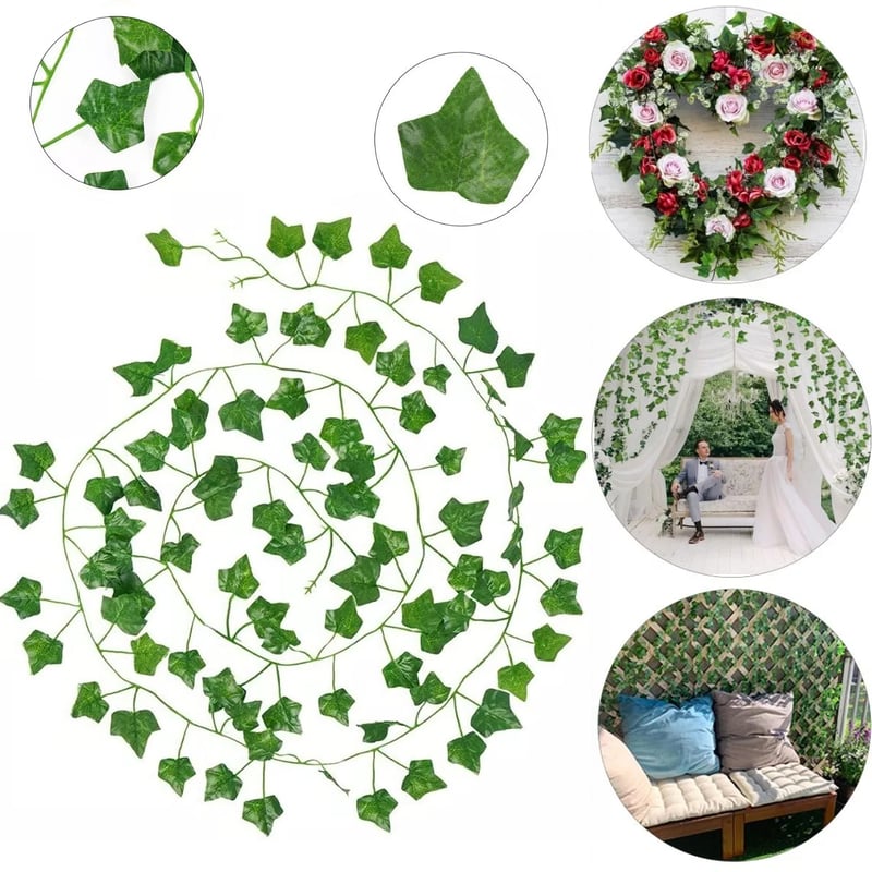 Pack 12 Tiras Planta Artificial Enrredadera 2.1m Decoración Enredadera ...