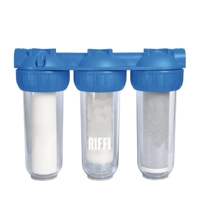 GENERICO Filtro de agua antisarro triple 10 x 2.5/2.75 polifosfato ...