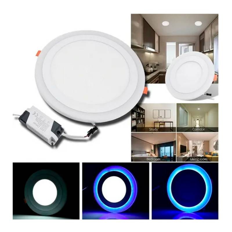 GENERICO Foco Panel Plafón Led Bicolor Embutido 18w 6w Redondo ...