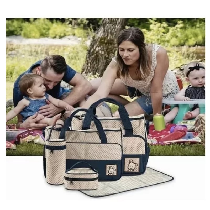 MUNDO MAGIA Bolso Maternal 5 Piezas Mudador Colores | falabella.com