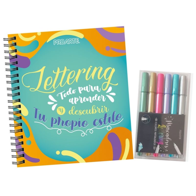 Pack Lettering cuaderno y marcadores Proarte | Sodimac Chile