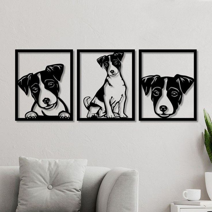 GENERICO Cuadro Decorativo Figura perro Jack Russell en madera Mdf 3mm ...