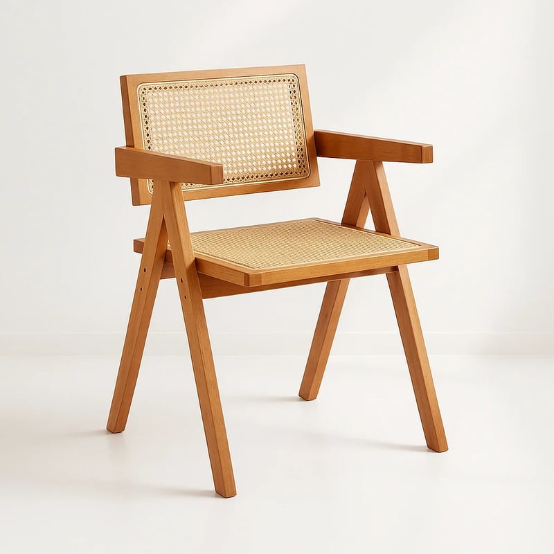 KLIK Silla Sitial Butaca Chandigarh Madera Rattan Natural - Café ...