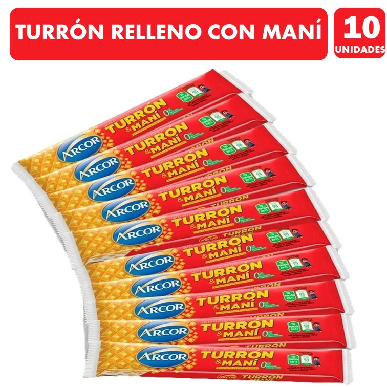 ARCOR Turron Mani - Turron Clasico De Arcor (Pack Con 10 Un ...