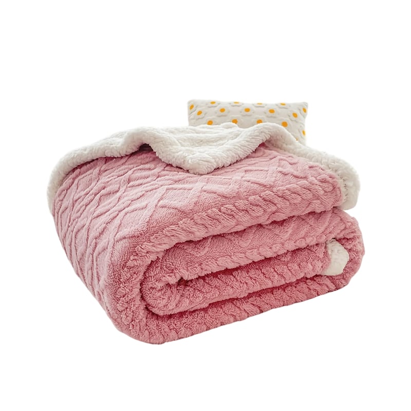 GENERICO Frazada Manta Para Cama 2 Plazas Rosa | falabella.com