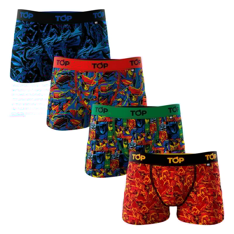 TOP Bóxer Niño Algodón Pack 4 SUPER MAN C4 Top. | falabella.com