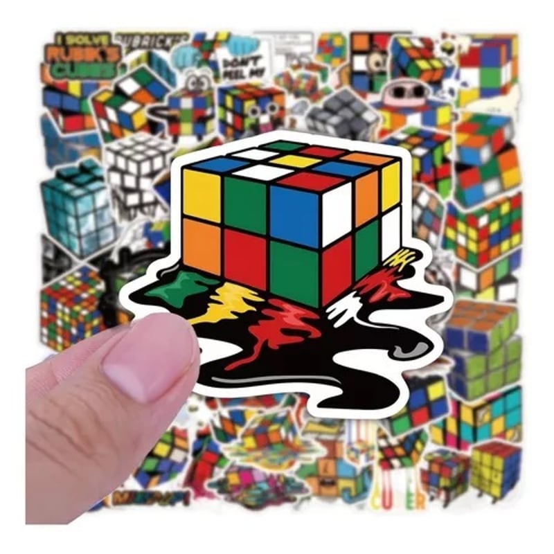 GENERICO 50 Stickers de Cubo De Rubik- Etiquetas Autoadhesivas ...