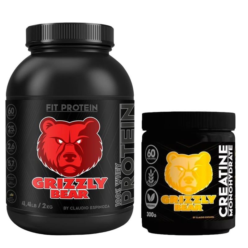 GRIZZLY Pack Proteína Grizzly Bears 2 kg 60 SV. - Vainilla y Creatina ...