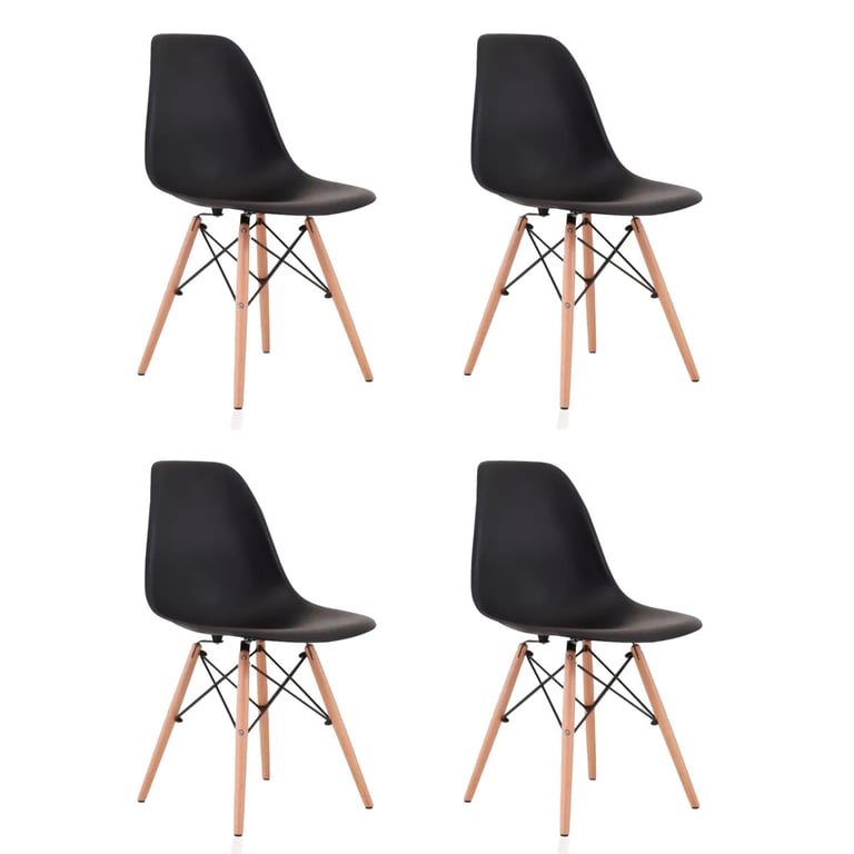 LUMAX Set 4 Silla Eames Dsw Clasica Negra | falabella.com