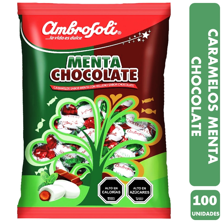 AMBROSOLI Dulces Sabor Menta Chocolate De Ambrosoli (Bolsa Con 100 Un ...