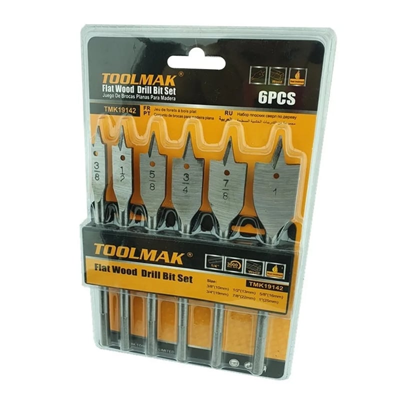 GENERICO Juego Set De Mecha De Madera Para Taladro 6 Pieza Toolmak ...