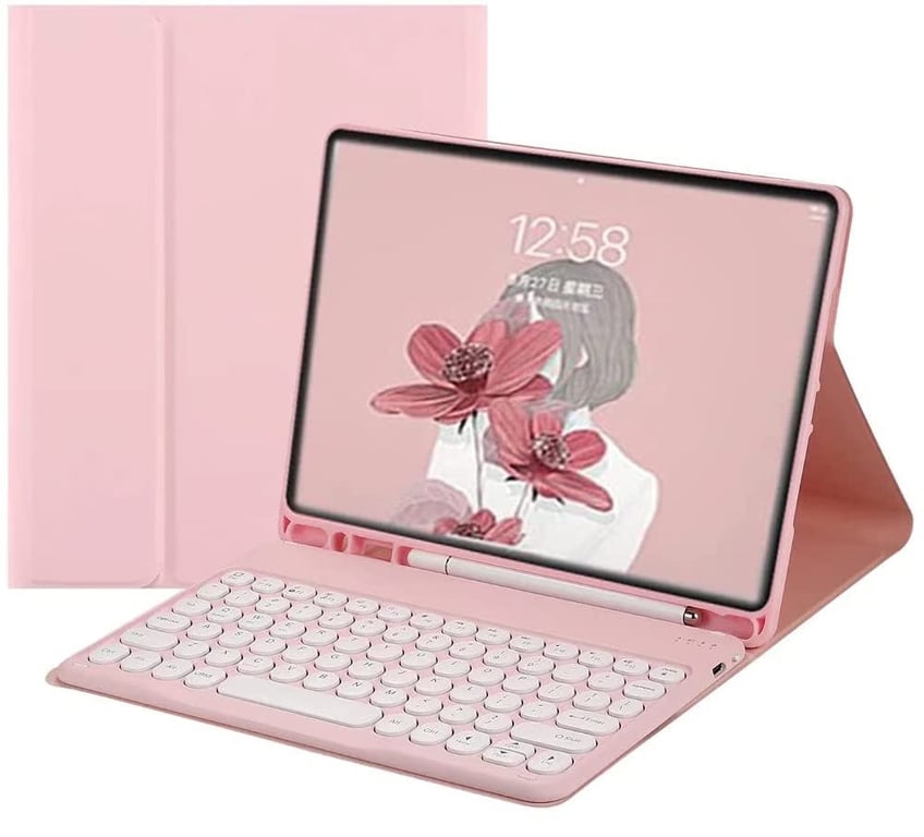 PUREPOWER Funda con teclado y mouse para Galaxy Tab S6 Lite - Rosado ...