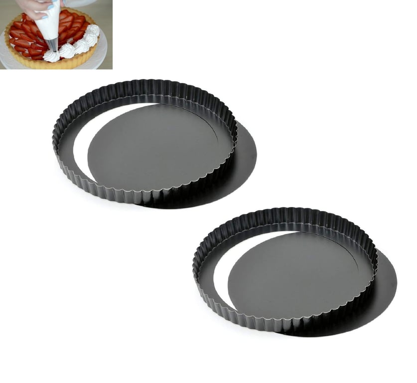 GENERICO Pack 2 Molde Desmontable Moldes Desmontables Tartaleta 32cm ...