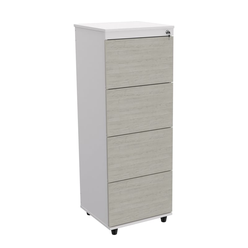 INVAL Archivador 4 Cajones 131,7 x 48,4 x 37,5 cm Blanco / Chantilly ...