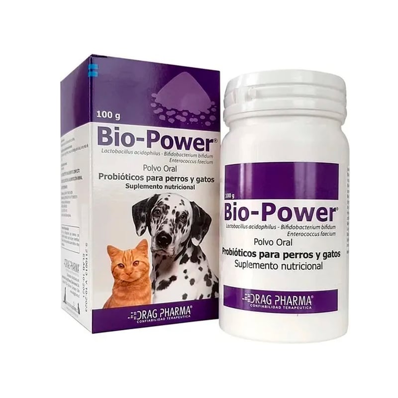 DRAG PHARMA Probioticos para Perros y Gatos Bio-Power Polvo Oral 100 g ...
