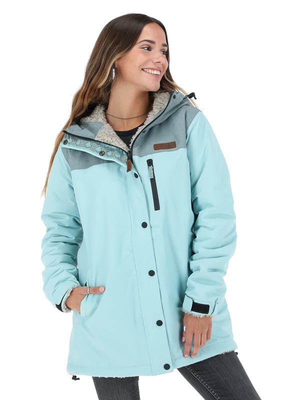 BUFFALO CHILE Parka Impermeable Camaleon Celeste - Lana Jaspeado Mujer | falabella.com