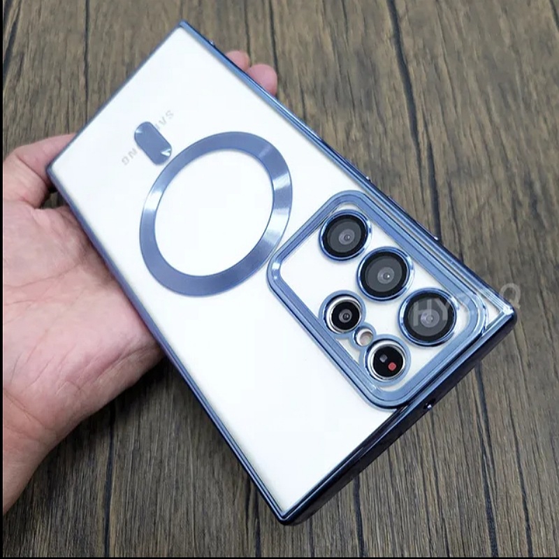 GENERICO Funda Transparente De Lujo Con Magfase para S23 ULTRA Celeste ...