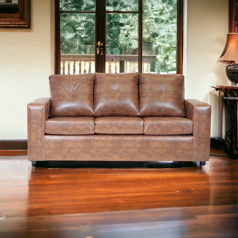 MUEBLES AMERICA Sofá Emilia 3 Cuerpos Pu Caramelo | falabella.com