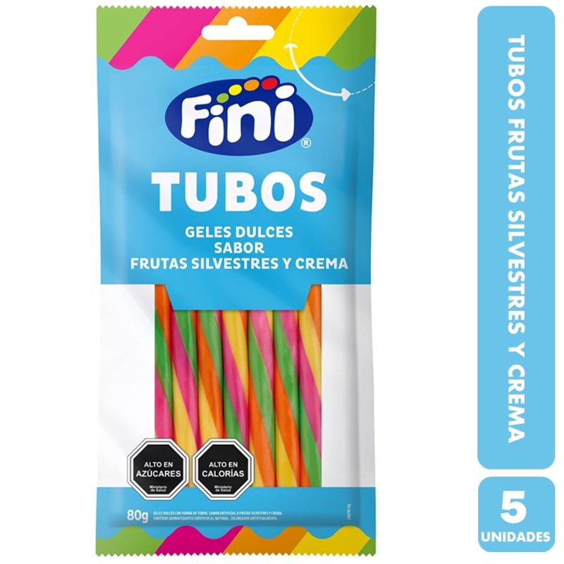 FINI Gomitas Fini - Tubos Sabor Frutas Y Crema (pack De 5 Uni ...
