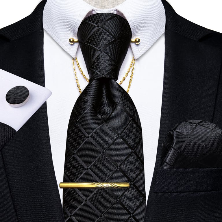 SONEC Corbata Hombre Pin Cadena Dorado Clip paño y colleras Dif Modelos ...