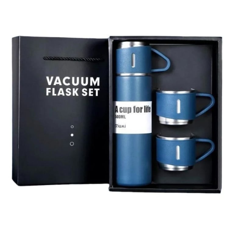 Set Termo Frio Caliente Agua Cafe 500ml con Tazas Azul | Sodimac ...