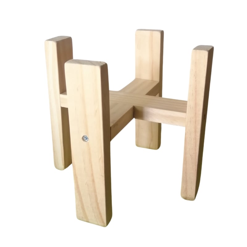 GENERICO Porta Maceta Plantas - Soporte de Madera Natural talla S ...