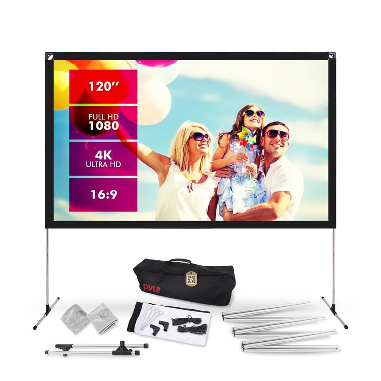 PYLE Pantalla Telon Para Proyector De 120 Pulgadas Portable Exterior ...