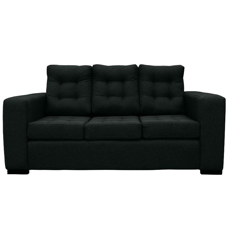 SOFAS HOME SOFA ANTU CHENILLE TIPO LINO NEGRO 3 CUERPOS | falabella.com
