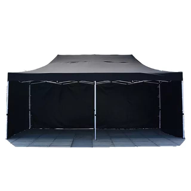 GENERICO Toldo Plegable 3x6 Lona Impermeable Con Laterales Negro ...