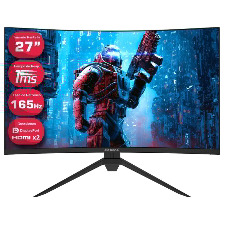 MASTER G Monitor Gamer Curvo Led 27" Full HD 165Hz 1Ms | falabella.com