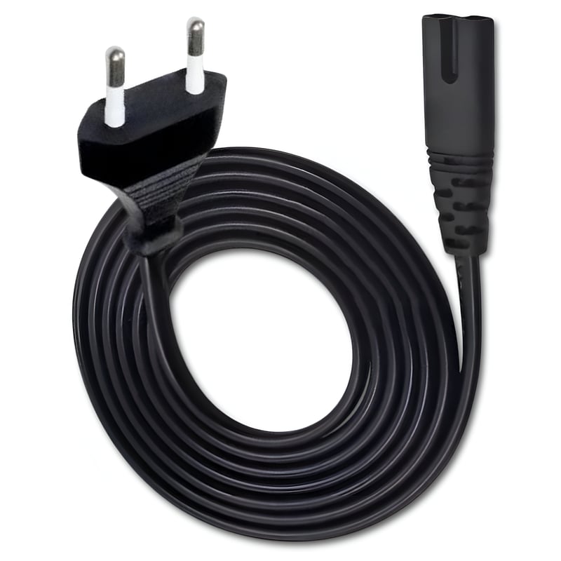 Cable de Poder Tipo 8 Profesional 1.8MT Universal 220V - Negro ...