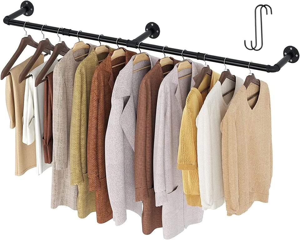 TNAKIEX 184cm Perchero De Pared Estante De Metal Para Ropa Multiusos ...