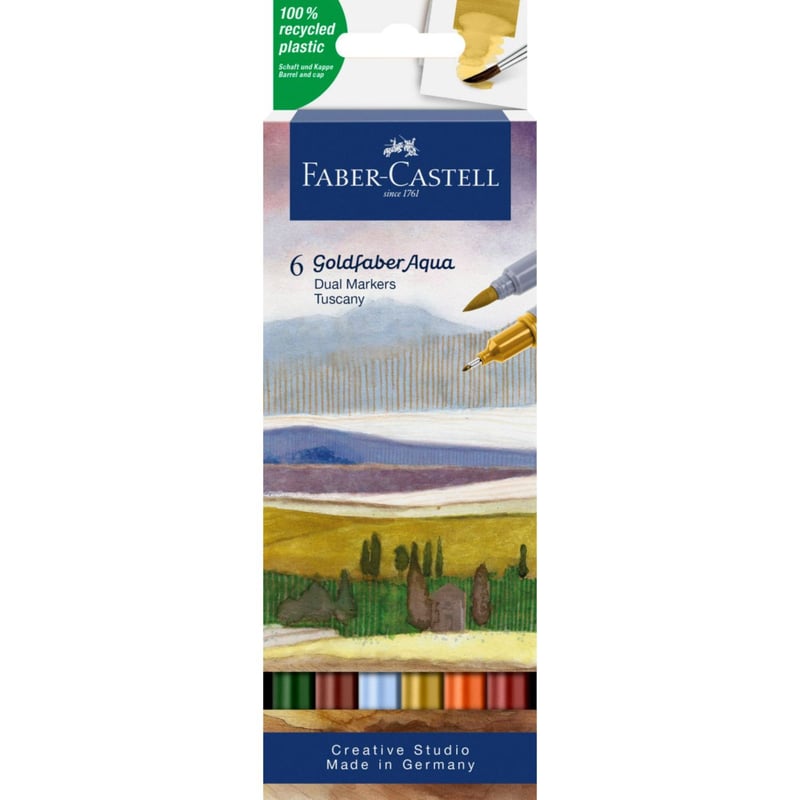 FABER-CASTELL Marcador Dual Goldfaber Aqua Faber-Castell x6 Colores ...