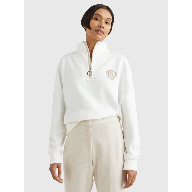 TOMMY HILFIGER Polerón Heritage Con Cierre Blanco Tommy Hilfiger ...