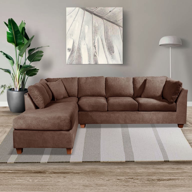 LATAM HOME Sofá Seccional Padua Izquierdo Tela Velvet Chocolate | falabella.com